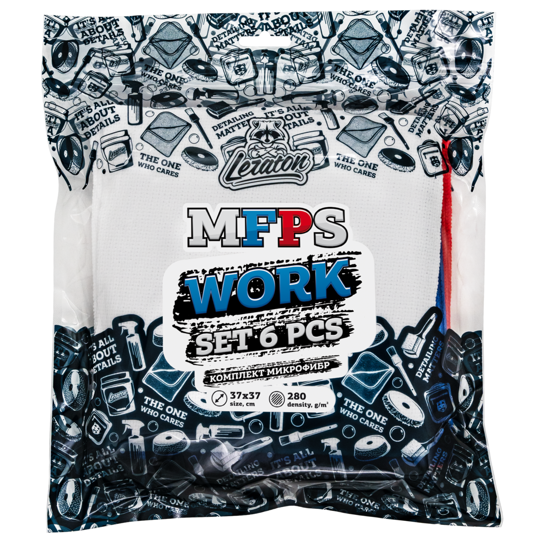 Комплект микрофибр из 6 штук LERATON WORK SET MFPS 37x37 280 гр/м2 купить