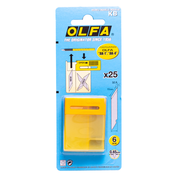 Лезвие OLFA перовое для AK-1, 11х6х0,45мм, 25шт OL-KB купить