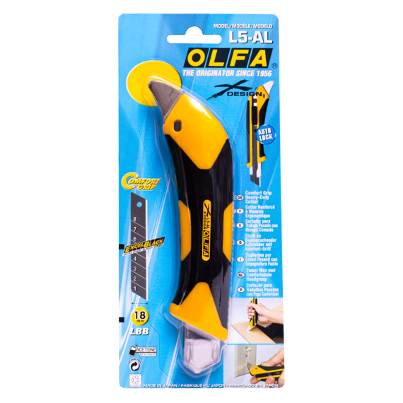 Нож OLFA AUTOLOCK, двухкомпонентный корпус, 18мм OL-L5-AL купить